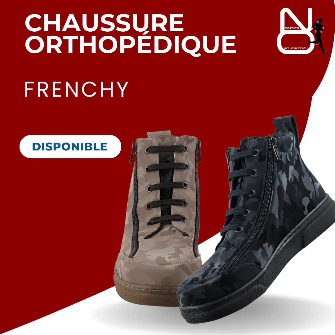 Chaussure thérapeutique Frenchy cuir pour œdèmes de pieds.